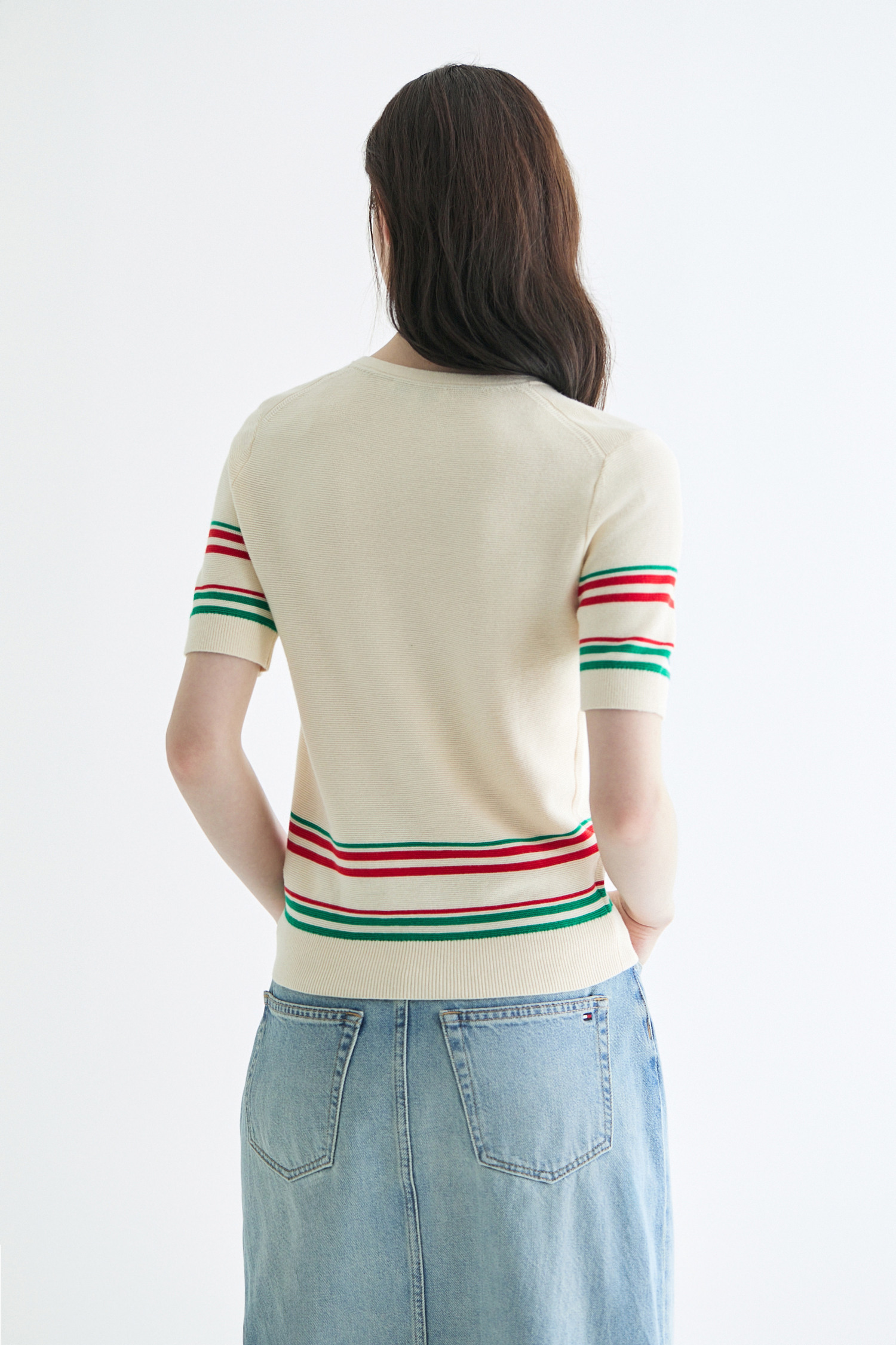 [24SS] 미니 스트라이프 헨리넥 반팔 니트 - 감도 깊은 취향 셀렉트샵 29CM